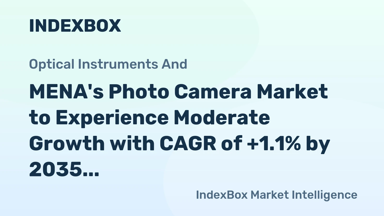 MENA's Photo Camera Market to Experience Moderate Growth with CAGR of +1.1% by 2035