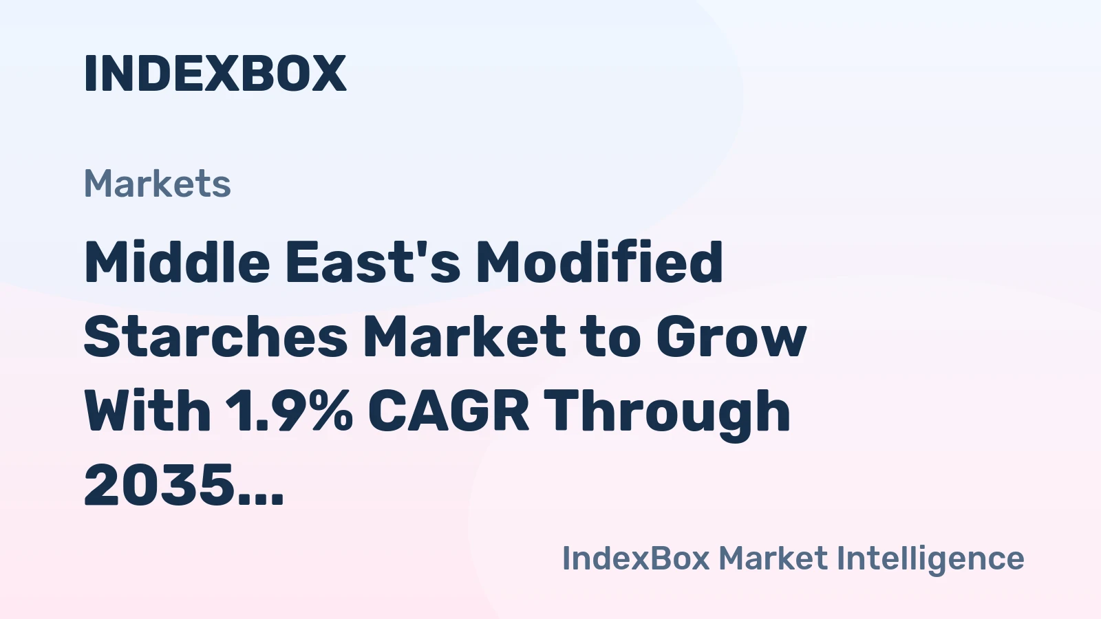 Middle East's Modified Starches Market to Grow With 1.9% CAGR Through 2035