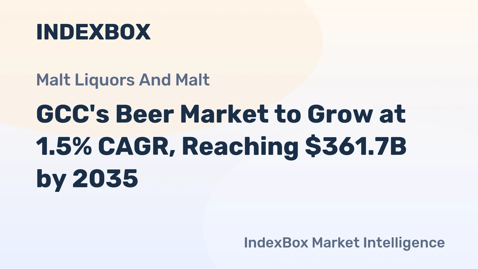 GCC's Beer Market to Grow at 1.5% CAGR, Reaching $361.7B by 2035