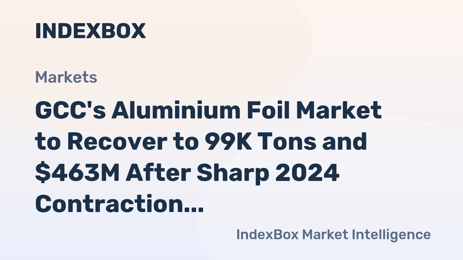 GCC's Aluminium Foil Market to Recover to 99K Tons and $463M After Sharp 2024 Contraction