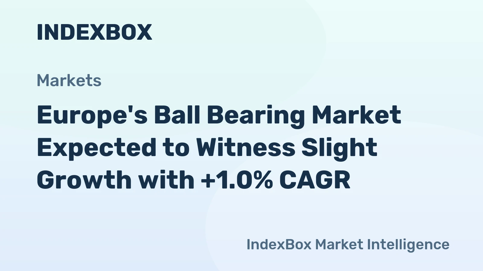 Europe's Ball Bearing Market Expected to Witness Slight Growth with +1.0% CAGR