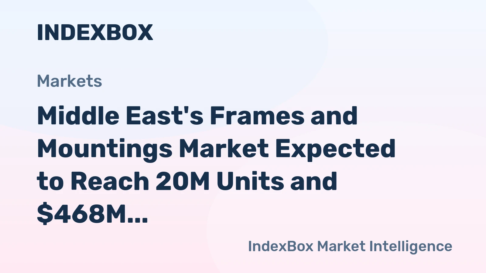 Middle East's Frames and Mountings Market Expected to Reach 20M Units and $468M by 2035