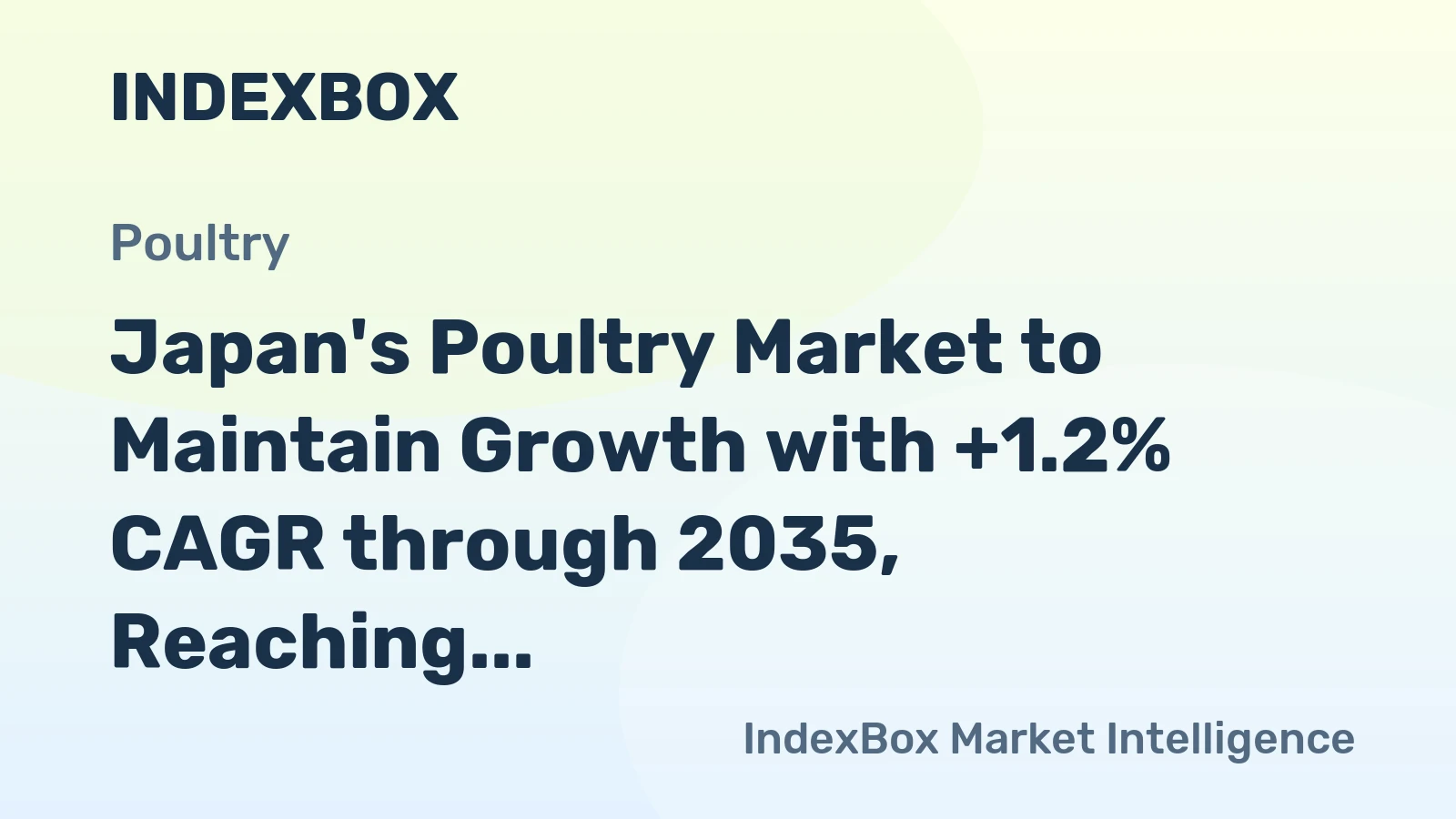 Japan's Poultry Market to Maintain Growth with +1.2% CAGR through 2035, Reaching 3.4M tons