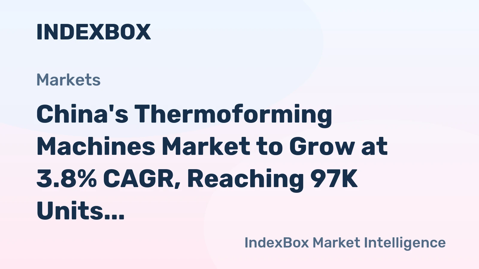 China's Thermoforming Machines Market to Grow at 3.8% CAGR, Reaching 97K Units by 2035