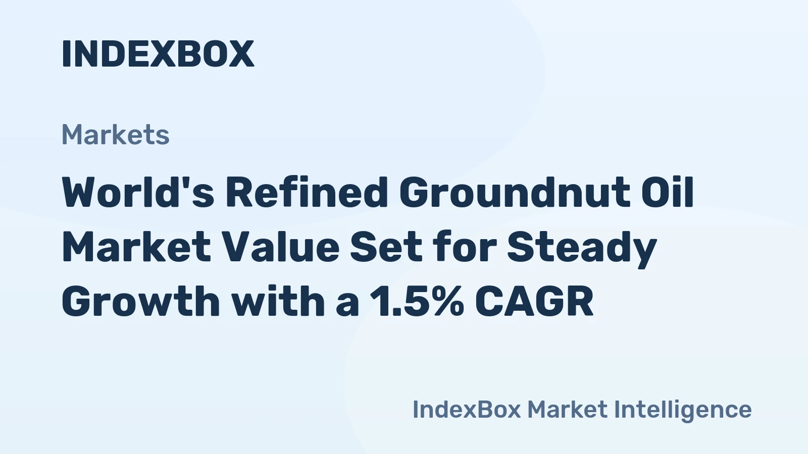 World's Refined Groundnut Oil Market Value Set for Steady Growth with a 1.5% CAGR