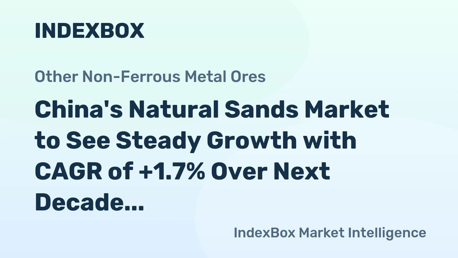 China's Natural Sands Market to See Steady Growth with CAGR of +1.7% Over Next Decade