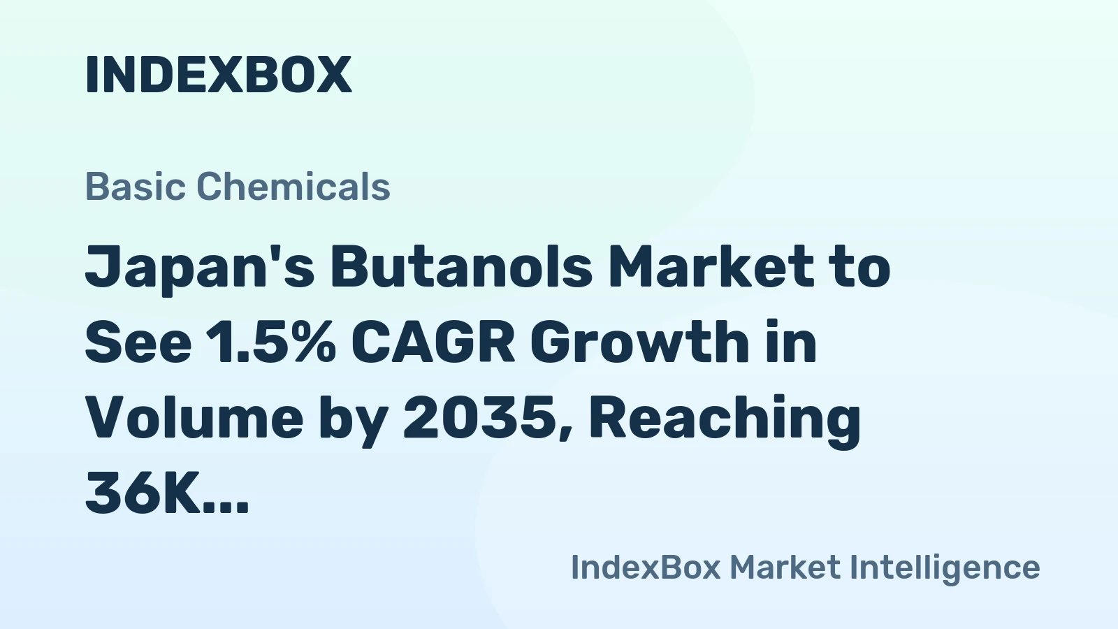 Japan's Butanols Market to See 1.5% CAGR Growth in Volume by 2035, Reaching 36K Tons