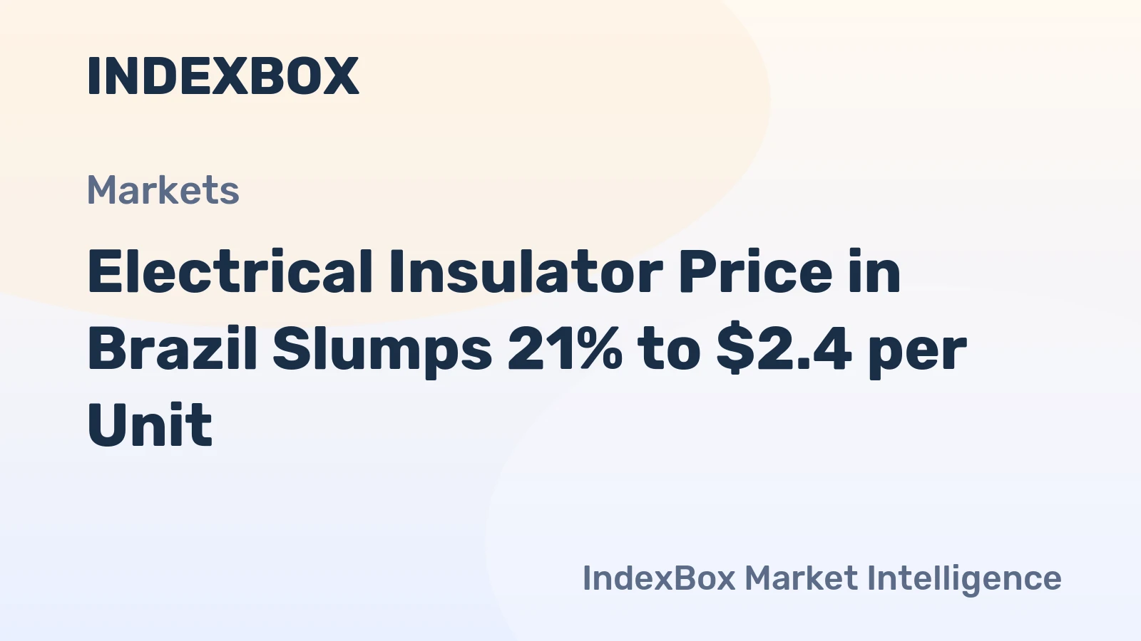 Electrical Insulator Price in Brazil Slumps 21% to $2.4 per Unit