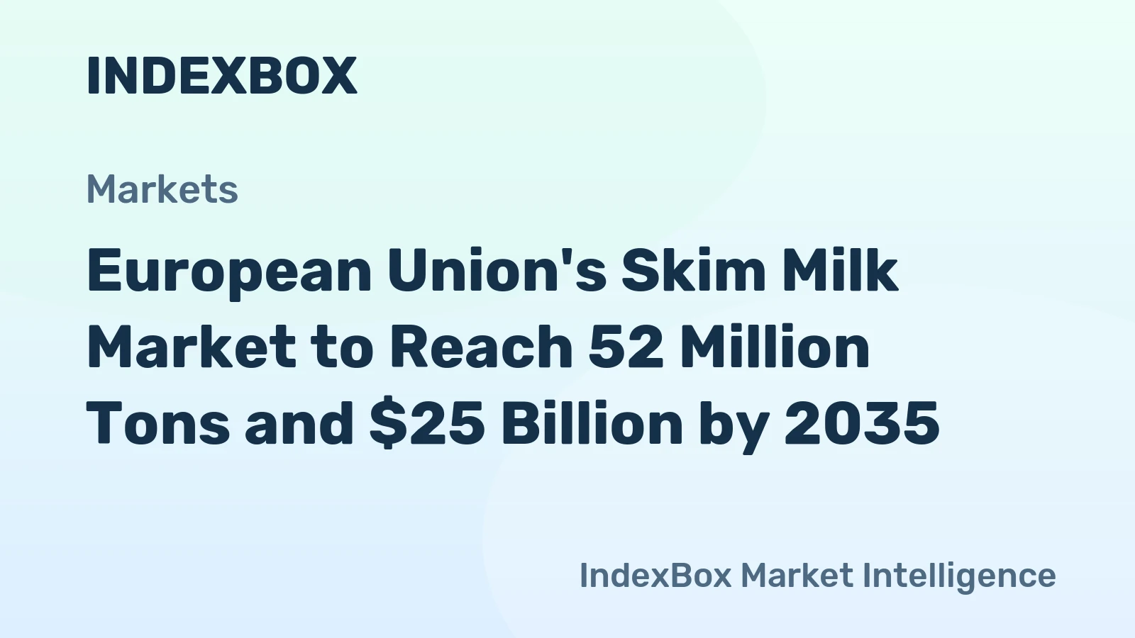 European Union's Skim Milk Market to Reach 52 Million Tons and $25 Billion by 2035