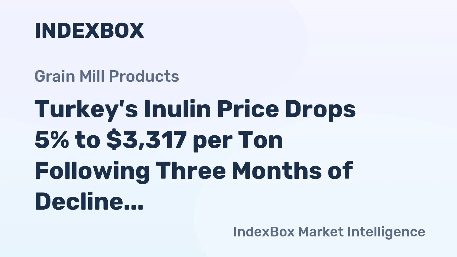 Turkey's Inulin Price Drops 5% to $3,317 per Ton Following Three Months of Decline