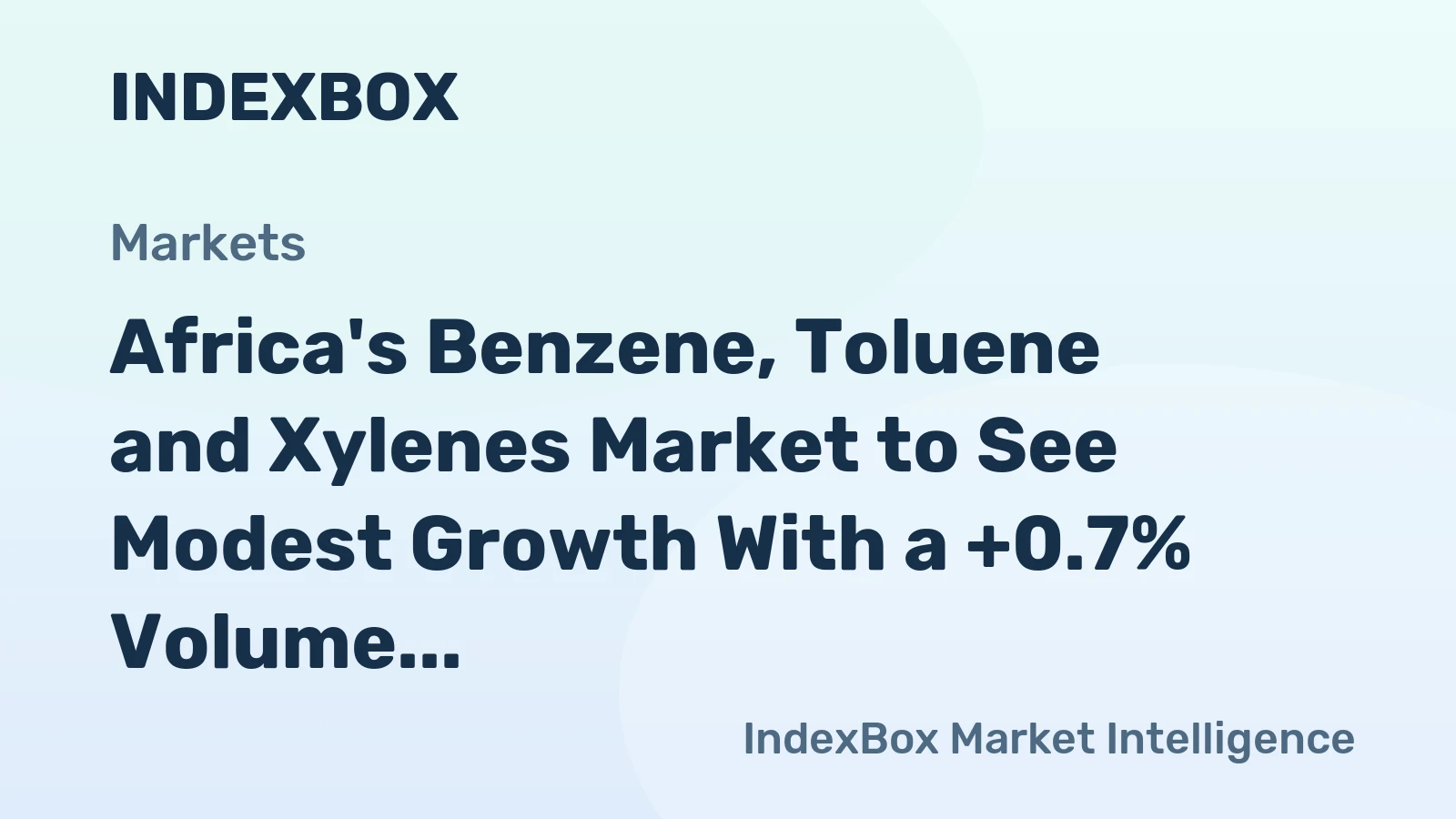 Africa's Benzene, Toluene and Xylenes Market to See Modest Growth With a +0.7% Volume CAGR Through 2035
