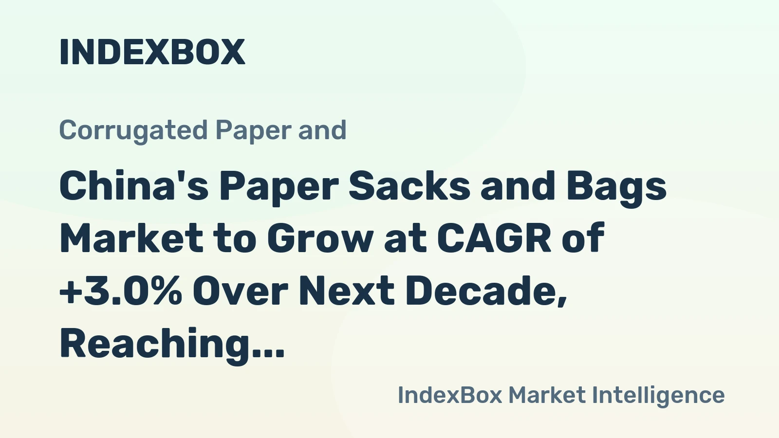 China's Paper Sacks and Bags Market to Grow at CAGR of +3.0% Over Next Decade, Reaching $326.7B by 2035