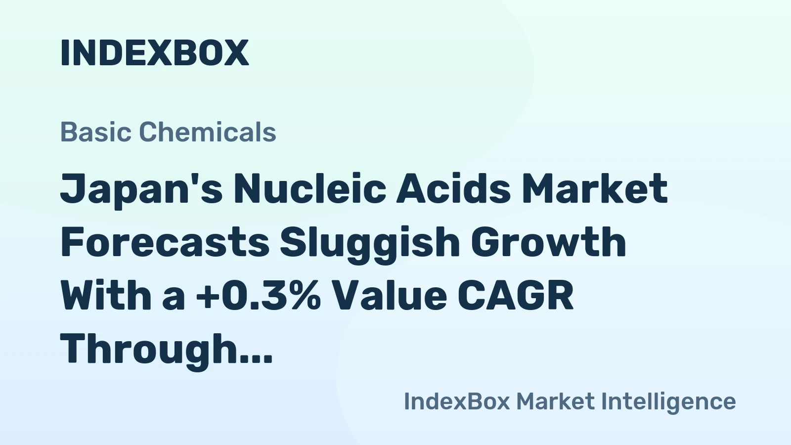 Japan's Nucleic Acids Market Forecasts Sluggish Growth With a +0.3% Value CAGR Through 2035
