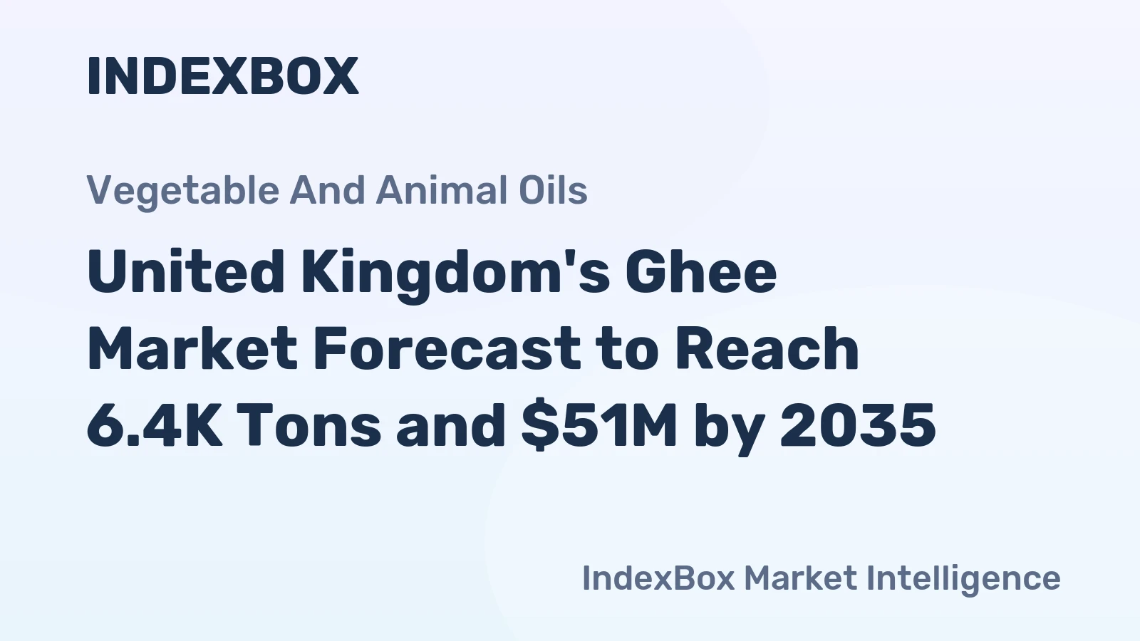 United Kingdom's Ghee Market Forecast to Reach 6.4K Tons and $51M by 2035