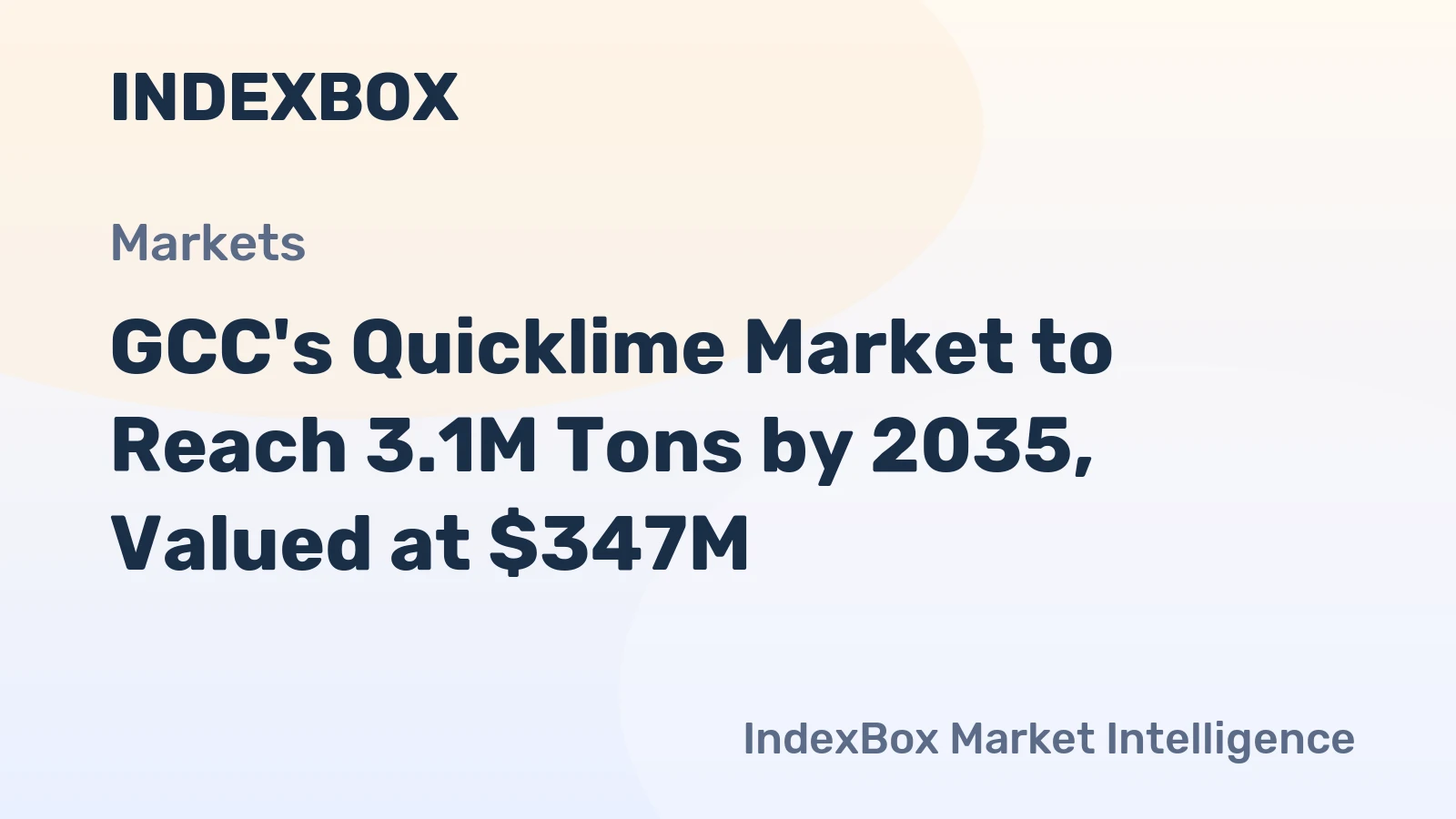 GCC's Quicklime Market to Reach 3.1M Tons by 2035, Valued at $347M