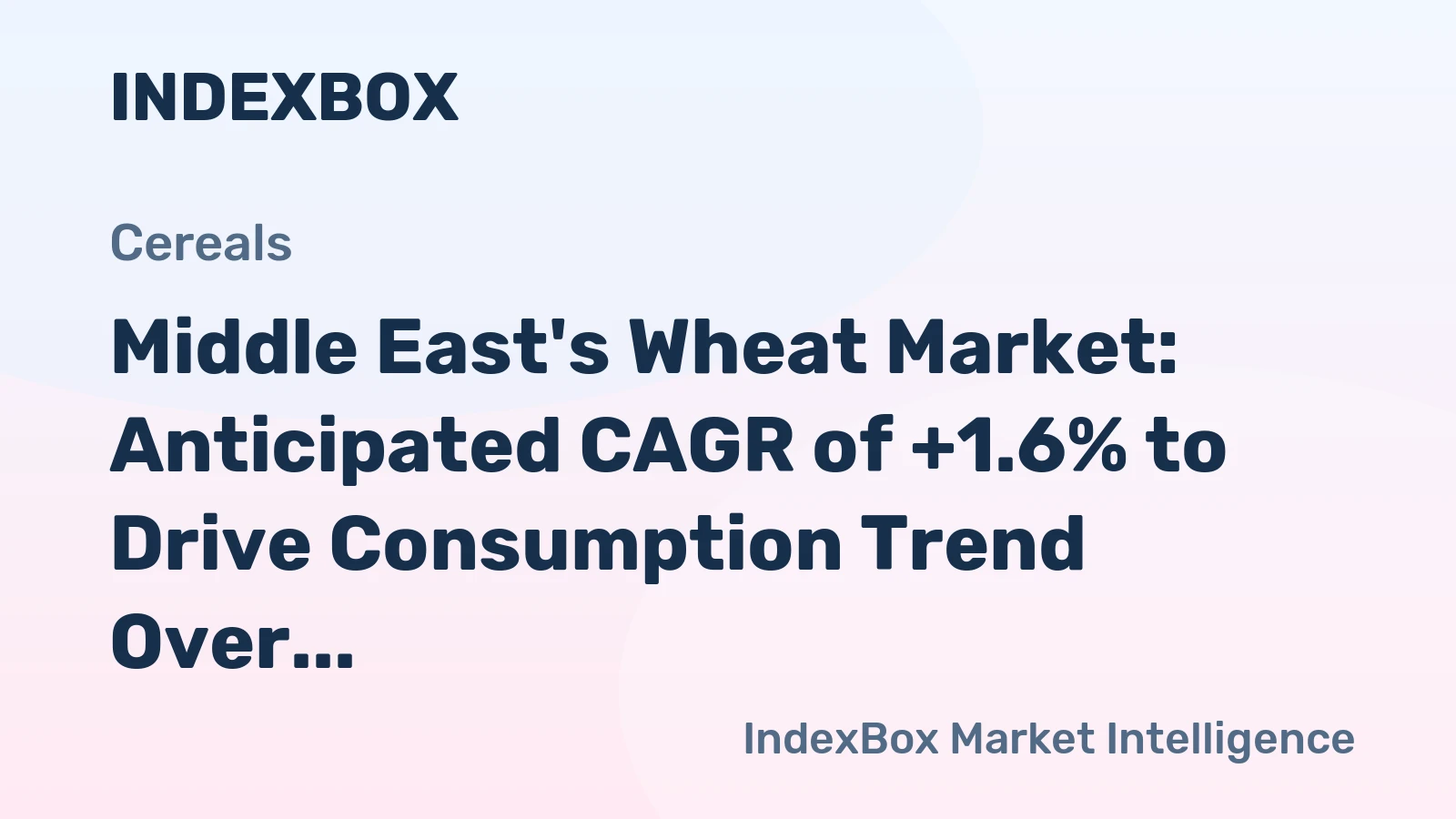Middle East's Wheat Market: Anticipated CAGR of +1.6% to Drive Consumption Trend Over Next Decade