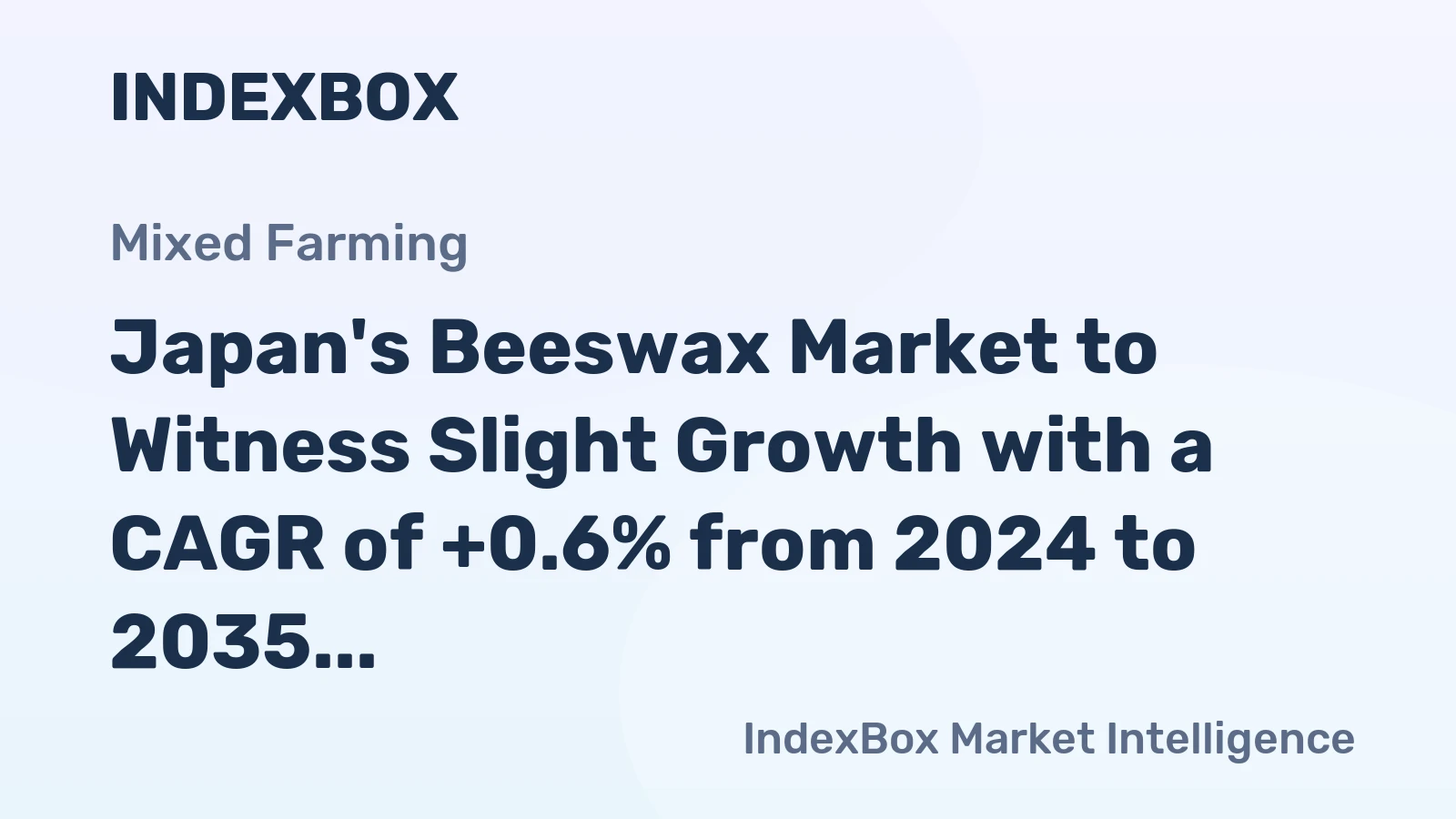 Japan's Beeswax Market to Witness Slight Growth with a CAGR of +0.6% from 2024 to 2035
