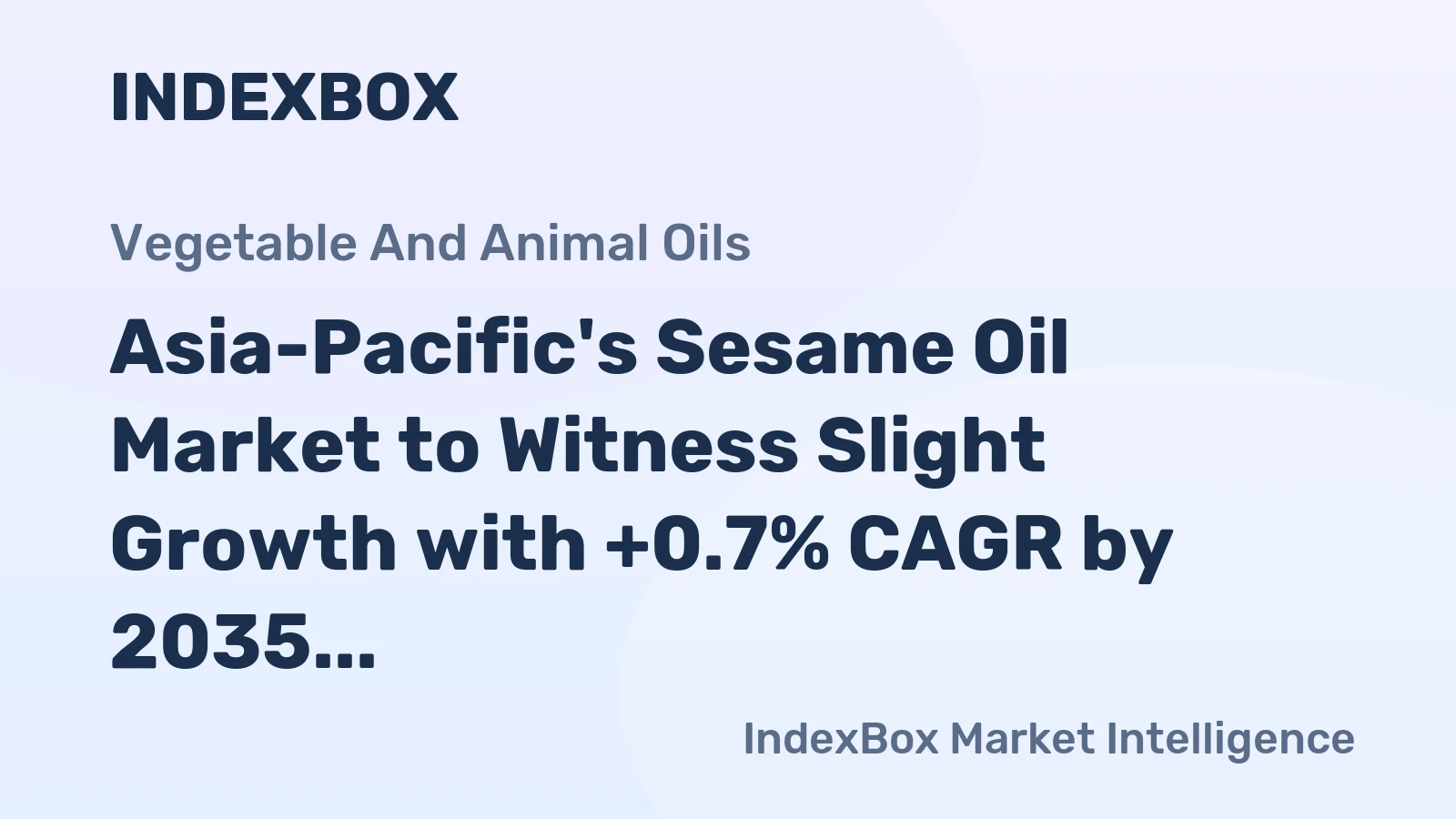 Asia-Pacific's Sesame Oil Market to Witness Slight Growth with +0.7% CAGR by 2035