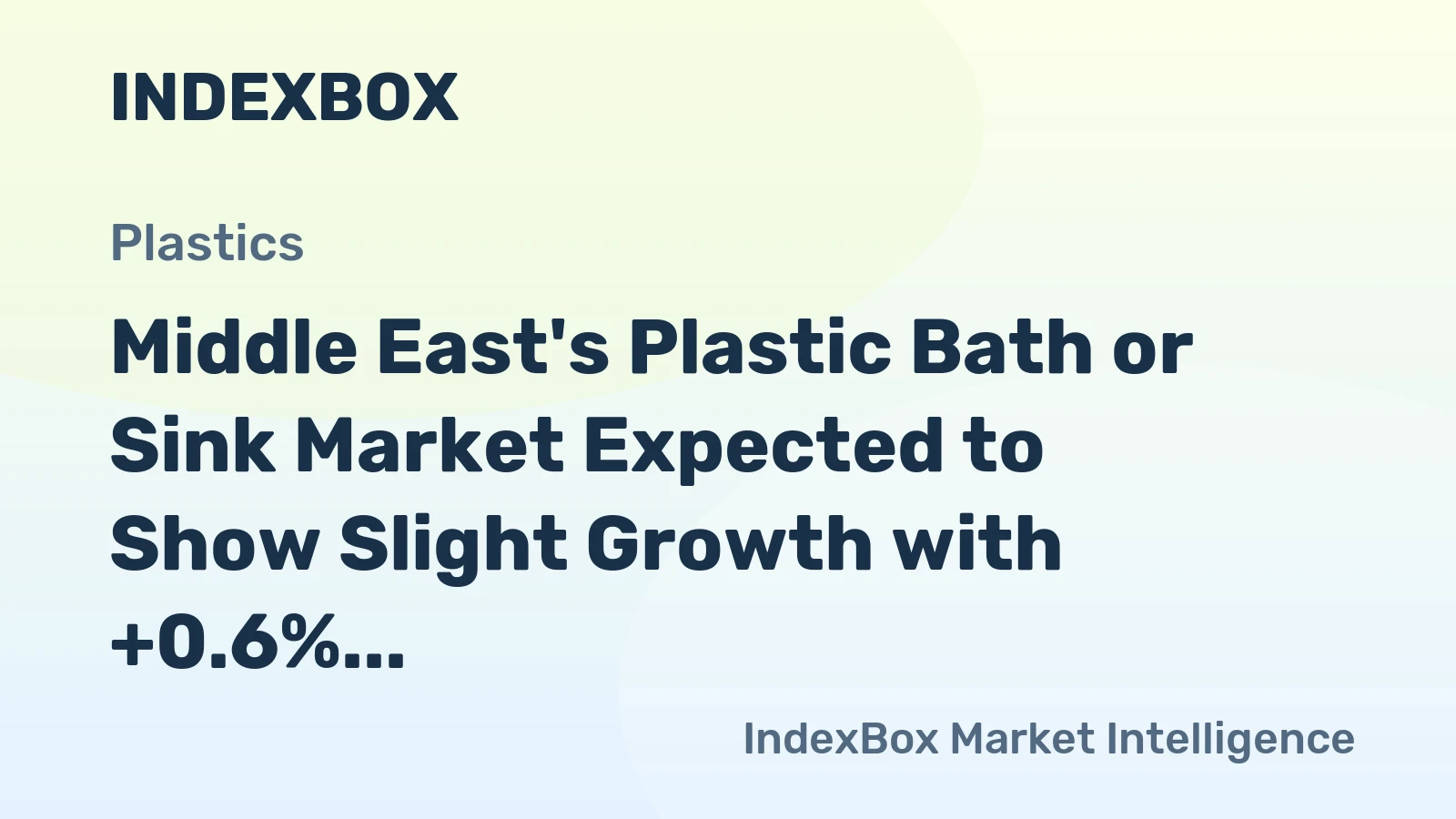 Middle East's Plastic Bath or Sink Market Expected to Show Slight Growth with +0.6% CAGR from 2024 to 2035