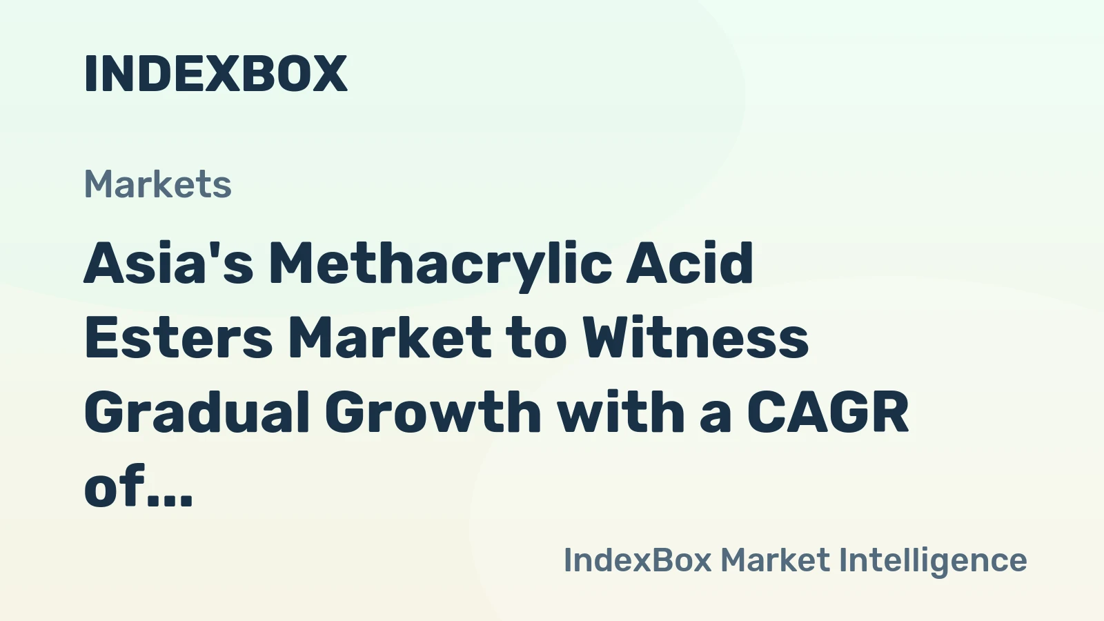Asia's Methacrylic Acid Esters Market to Witness Gradual Growth with a CAGR of +0.7% from 2024 to 2035