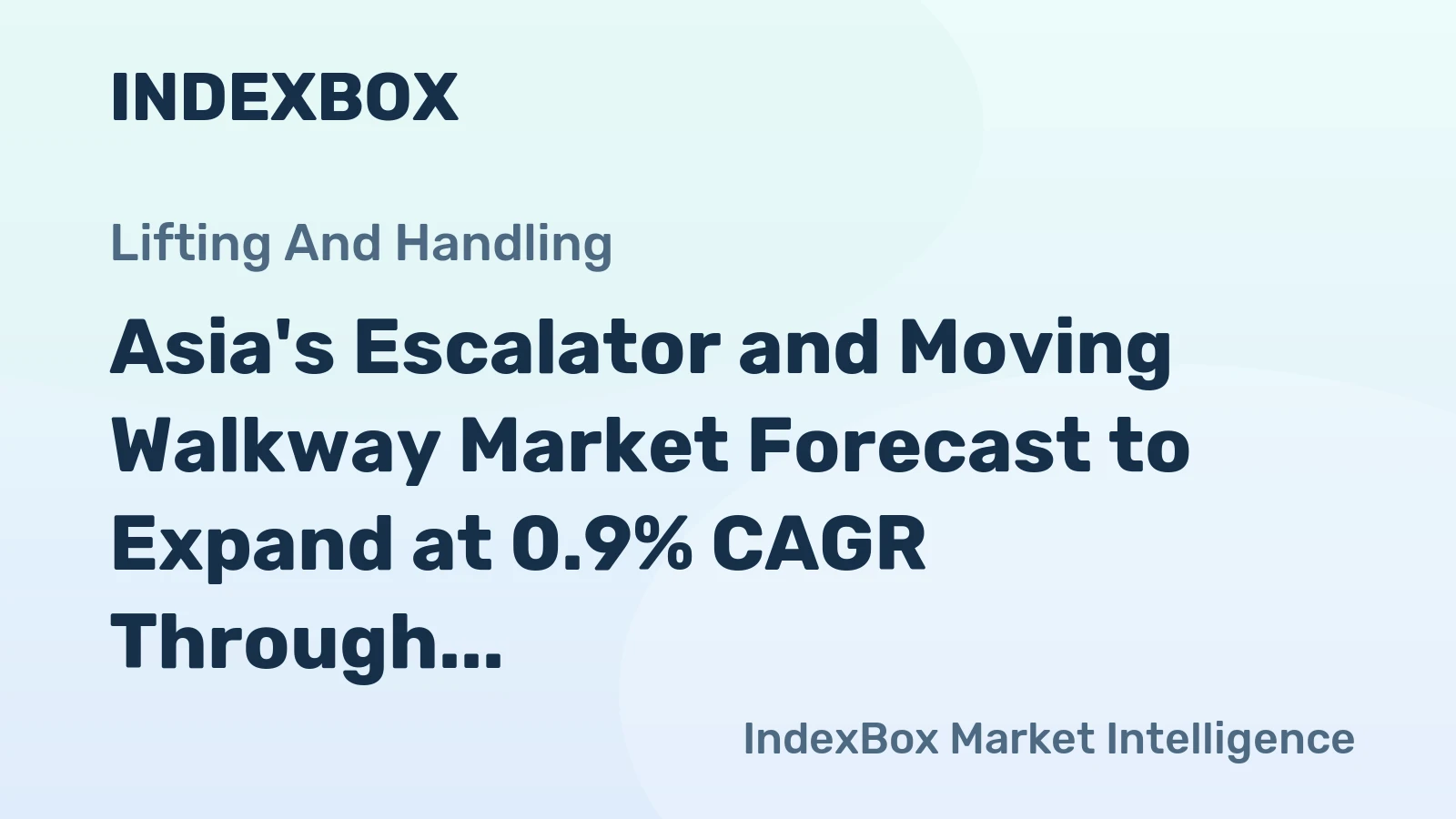 Asia's Escalator and Moving Walkway Market Forecast to Expand at 0.9% CAGR Through 2035
