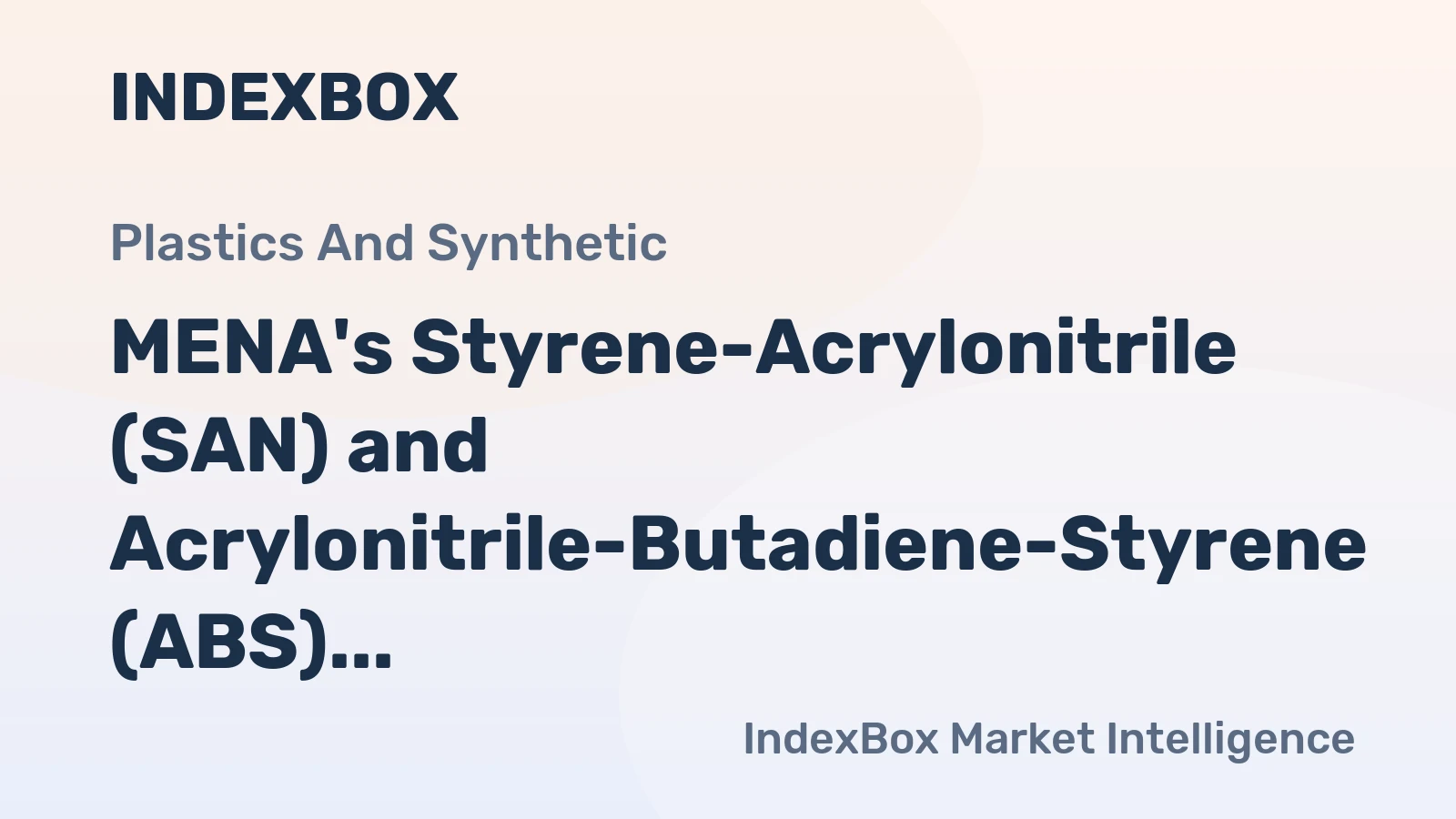 MENA's Styrene-Acrylonitrile (SAN) and Acrylonitrile-Butadiene-Styrene (ABS) Copolymers Market to Reach 622K tons by 2035, Valued at $1.2B