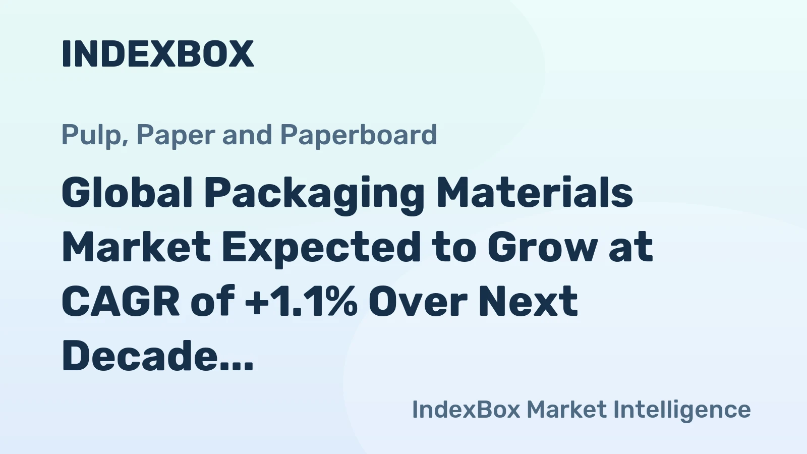 Global Packaging Materials Market Expected to Grow at CAGR of +1.1% Over Next Decade