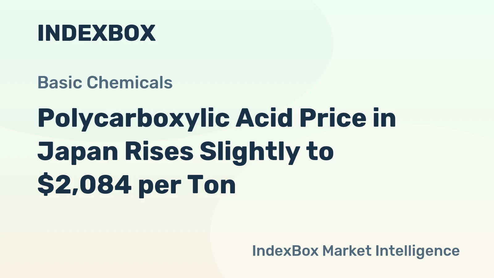 Polycarboxylic Acid Price in Japan Rises Slightly to $2,084 per Ton