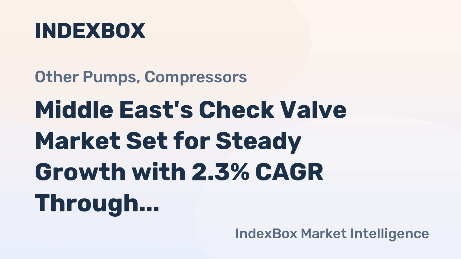 Middle East's Check Valve Market Set for Steady Growth with 2.3% CAGR Through 2035