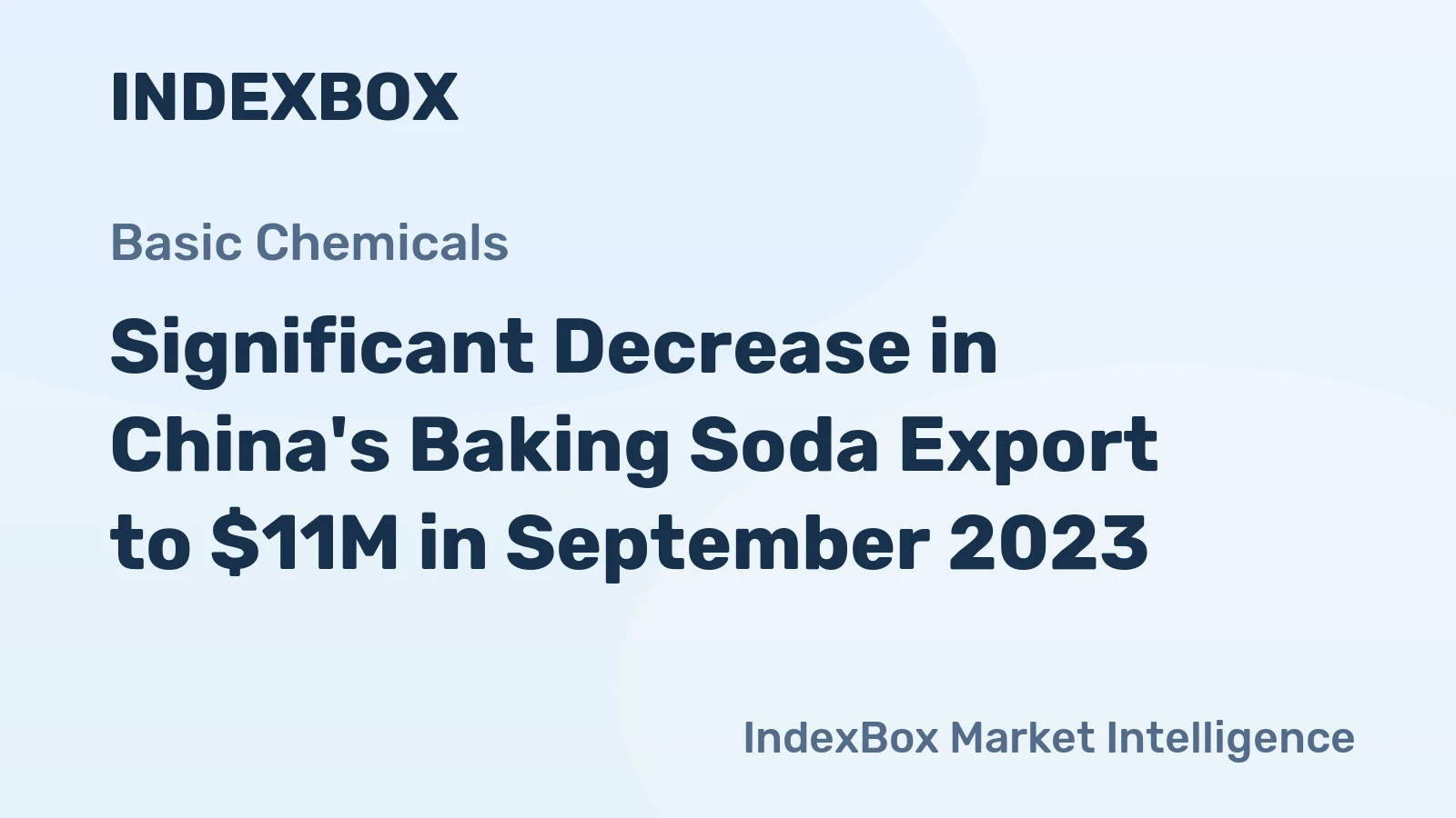 Significant Decrease in China's Baking Soda Export to $11M in September 2023