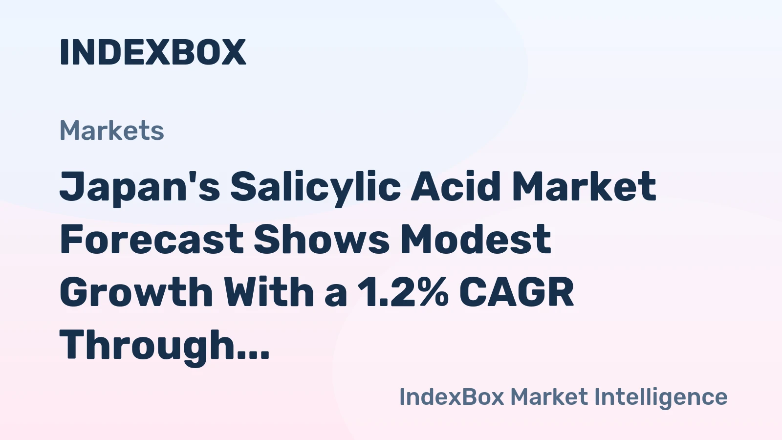 Japan's Salicylic Acid Market Forecast Shows Modest Growth With a 1.2% CAGR Through 2035
