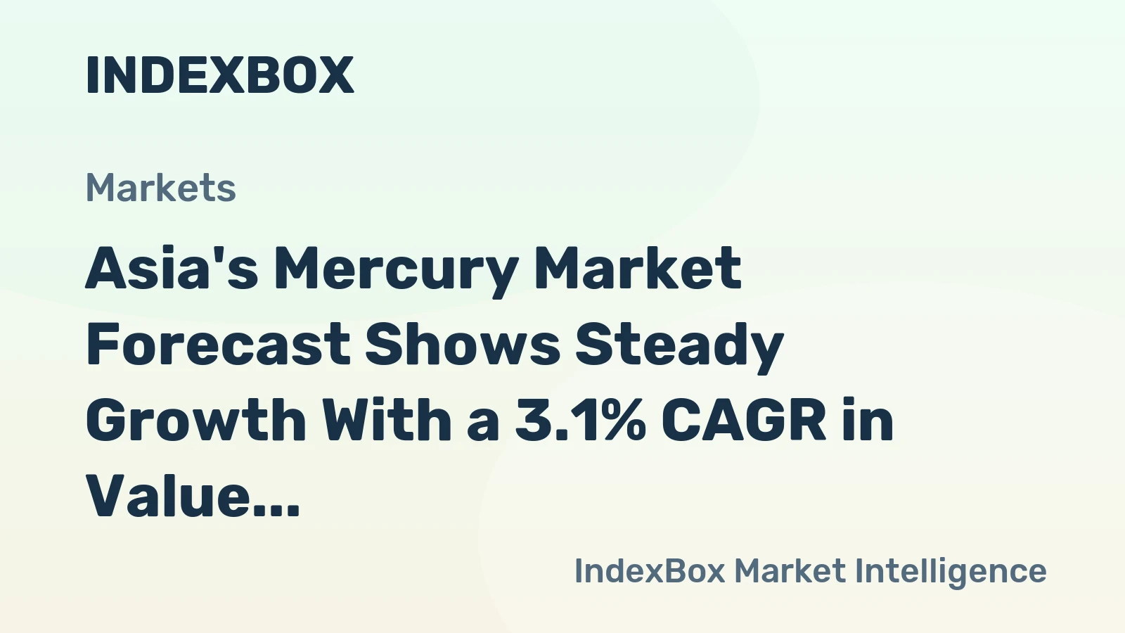 Asia's Mercury Market Forecast Shows Steady Growth With a 3.1% CAGR in Value Through 2035