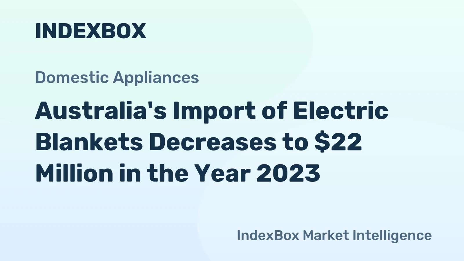 Australia's Import of Electric Blankets Decreases to $22 Million in the Year 2023.