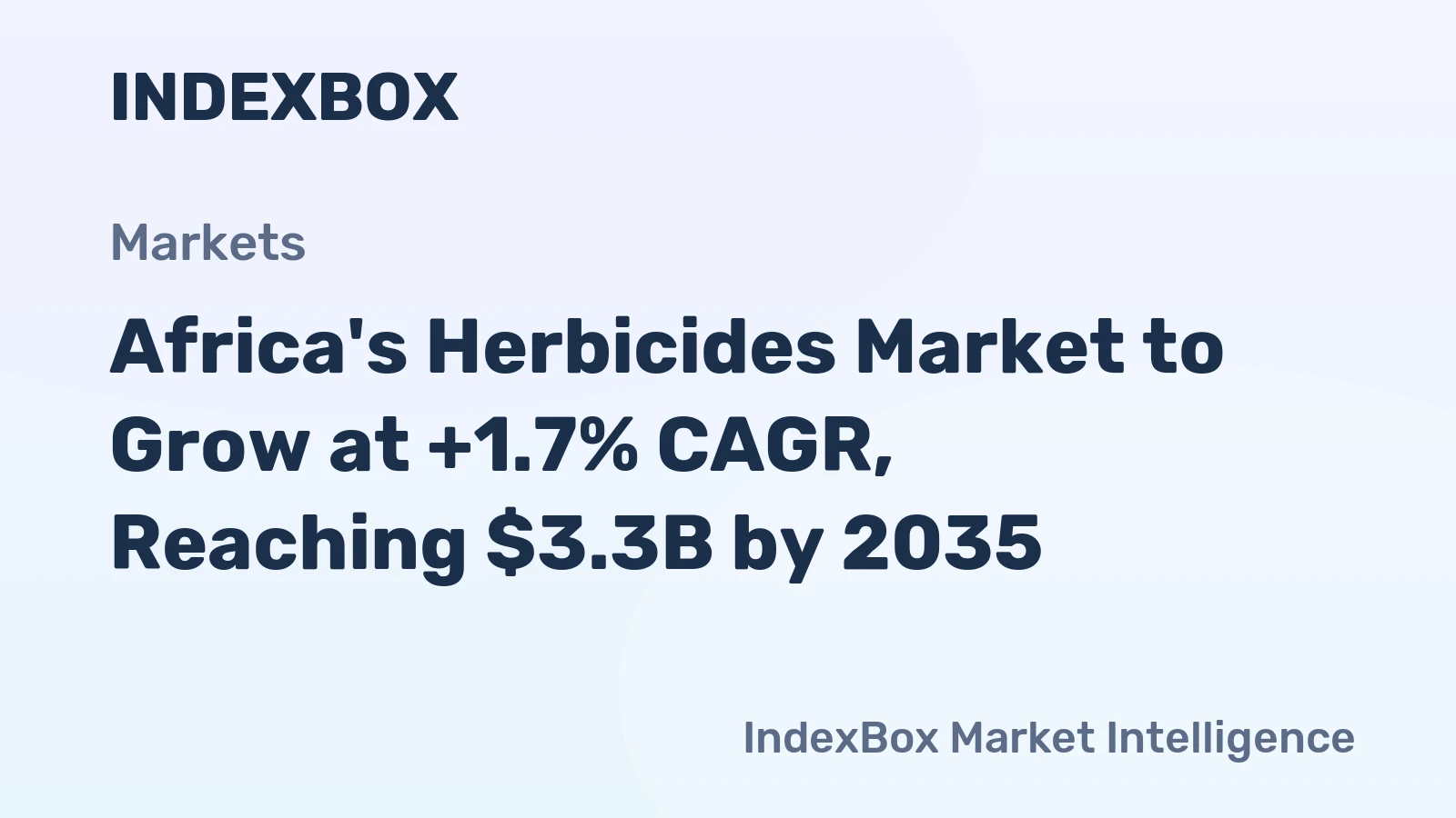 Africa's Herbicides Market to Grow at +1.7% CAGR, Reaching $3.3B by 2035