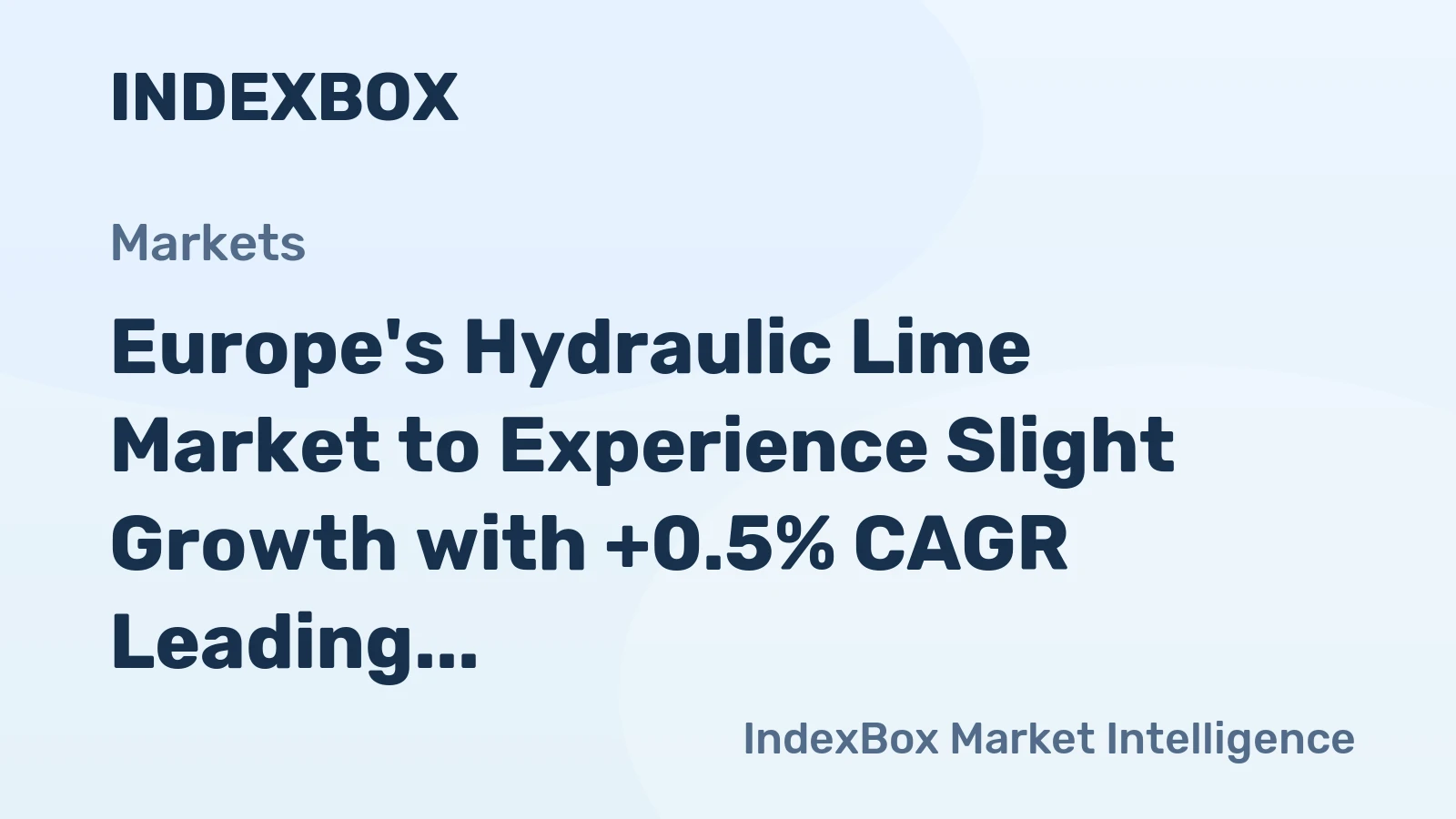 Europe's Hydraulic Lime Market to Experience Slight Growth with +0.5% CAGR Leading to 3.3M tons by 2035