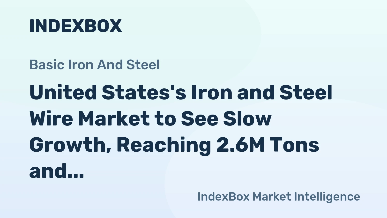 United States's Iron and Steel Wire Market to See Slow Growth, Reaching 2.6M Tons and $12.9B by 2035