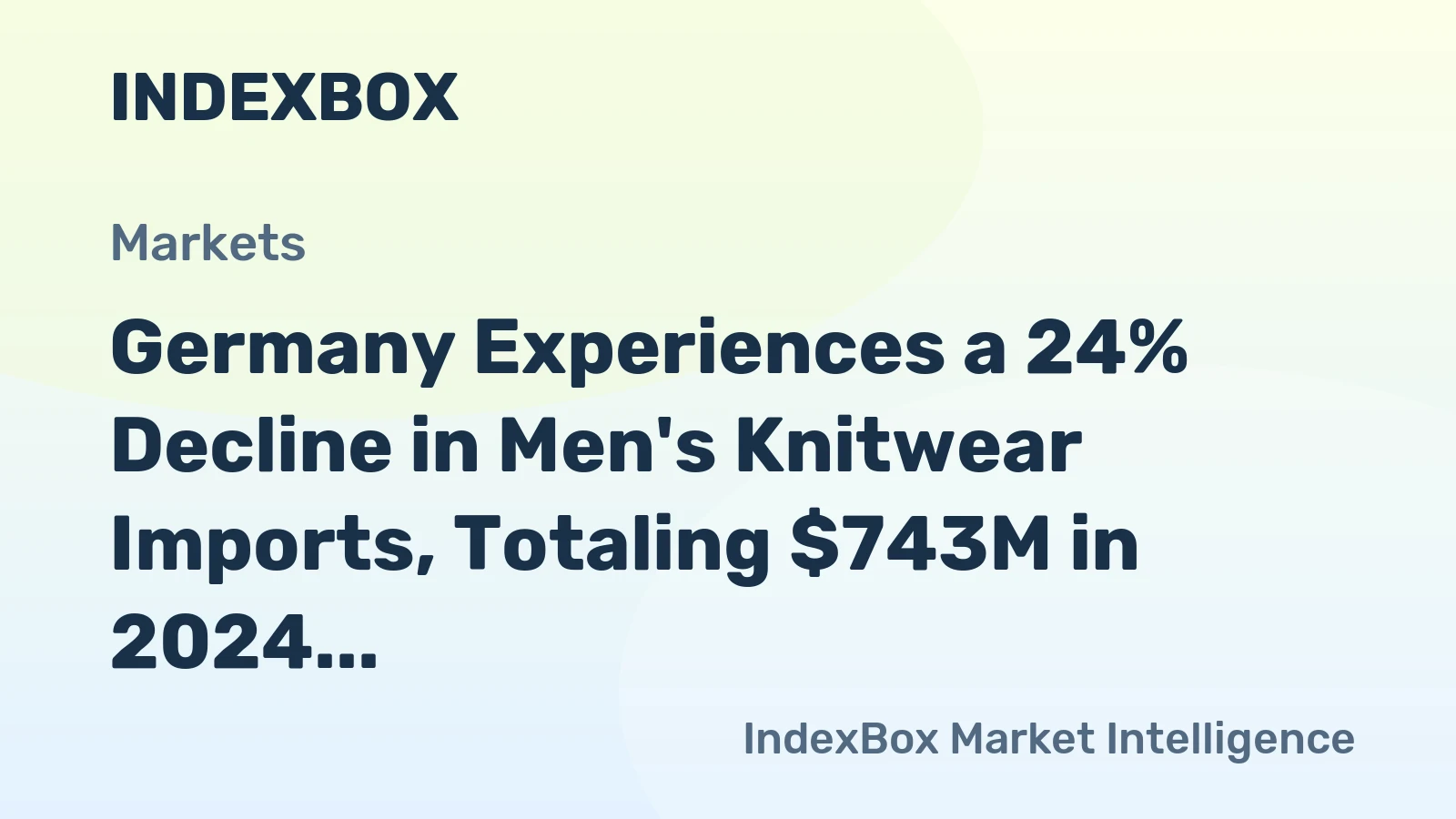 Germany Experiences a 24% Decline in Men's Knitwear Imports, Totaling $743M in 2024
