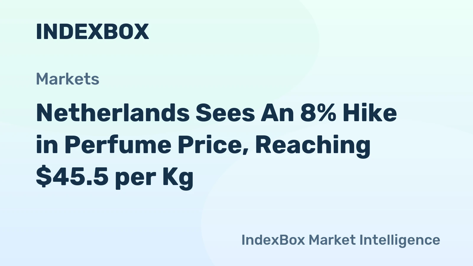 Netherlands Sees An 8% Hike in Perfume Price, Reaching $45.5 per Kg.