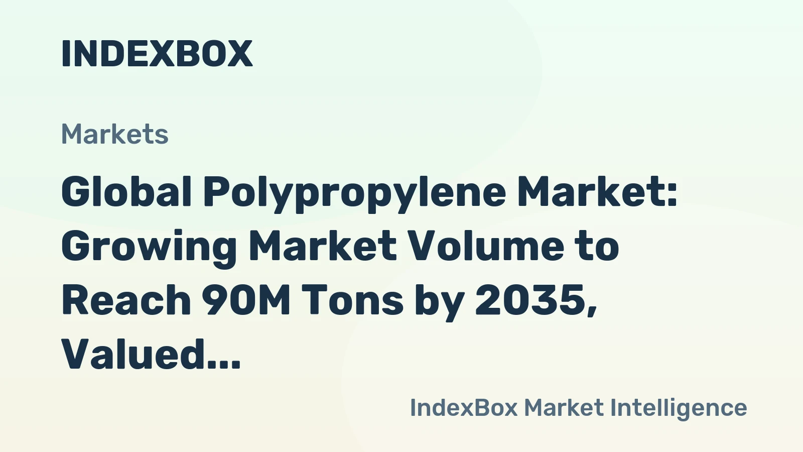 Global Polypropylene Market: Growing Market Volume to Reach 90M Tons by 2035, Valued at $122.8B