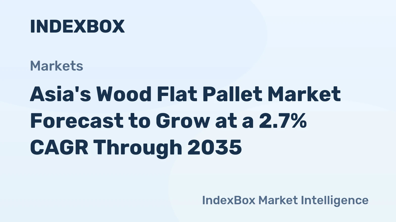 Asia's Wood Flat Pallet Market Forecast to Grow at a 2.7% CAGR Through 2035