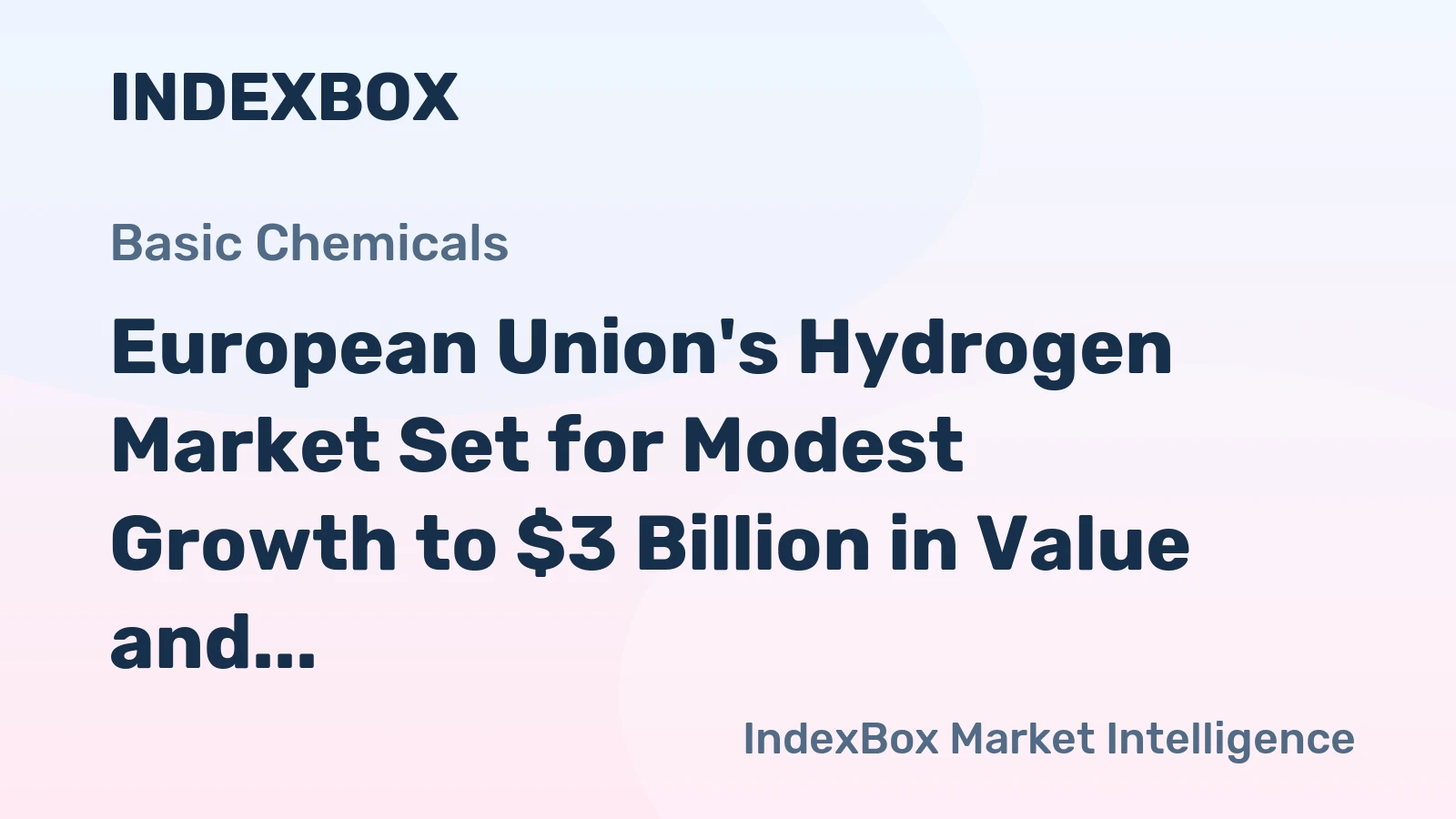 European Union's Hydrogen Market Set for Modest Growth to $3 Billion in Value and 7.2 Billion Cubic Meters in Volume by 2035