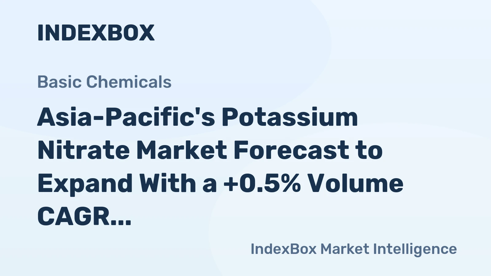 Asia-Pacific's Potassium Nitrate Market Forecast to Expand With a +0.5% Volume CAGR Through 2035