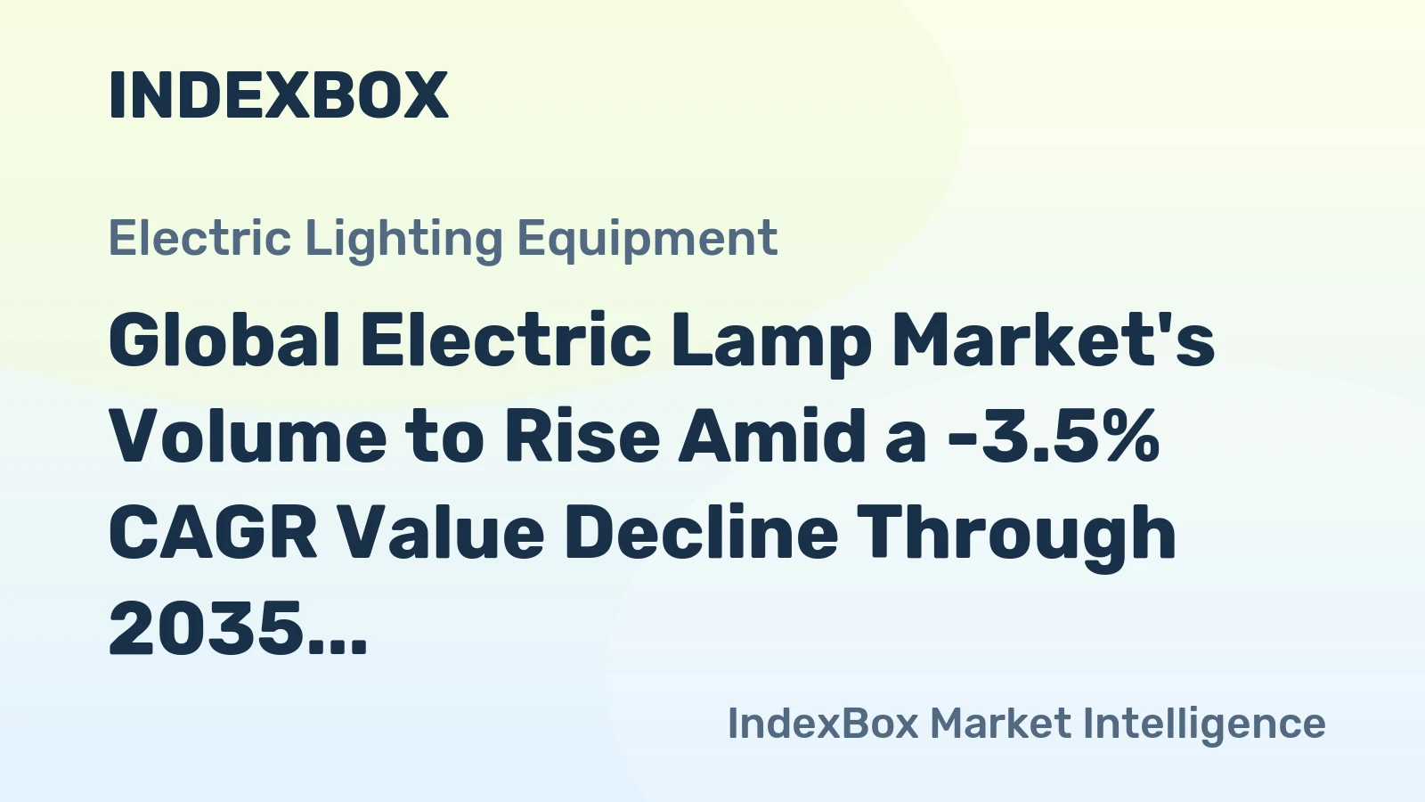 Global Electric Lamp Market's Volume to Rise Amid a -3.5% CAGR Value Decline Through 2035