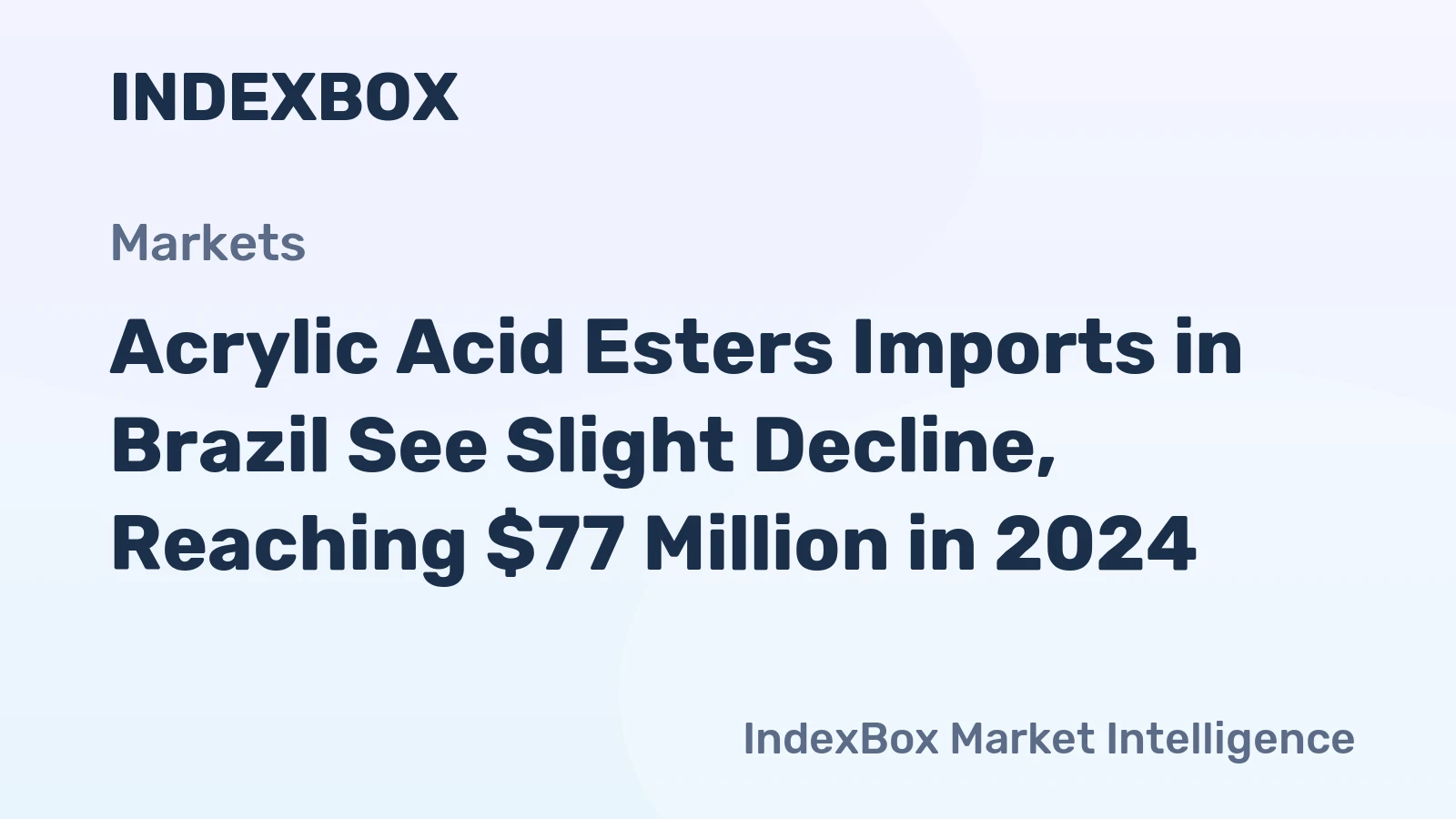 Acrylic Acid Esters Imports in Brazil See Slight Decline, Reaching $77 Million in 2024