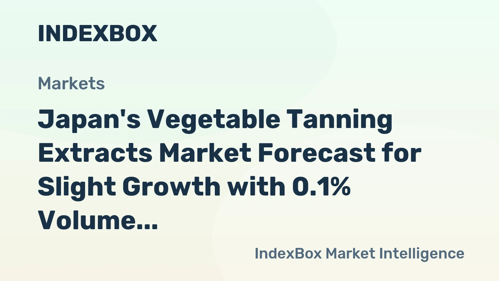 Japan's Vegetable Tanning Extracts Market Forecast for Slight Growth with 0.1% Volume CAGR Through 2035