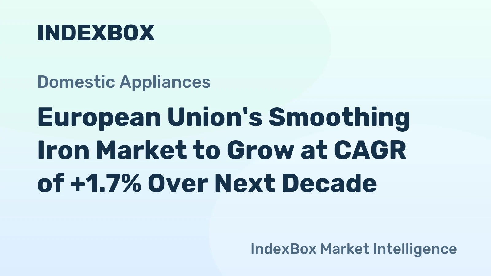 European Union's Smoothing Iron Market to Grow at CAGR of +1.7% Over Next Decade