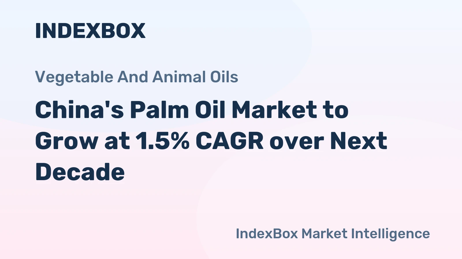 China's Palm Oil Market to Grow at 1.5% CAGR over Next Decade