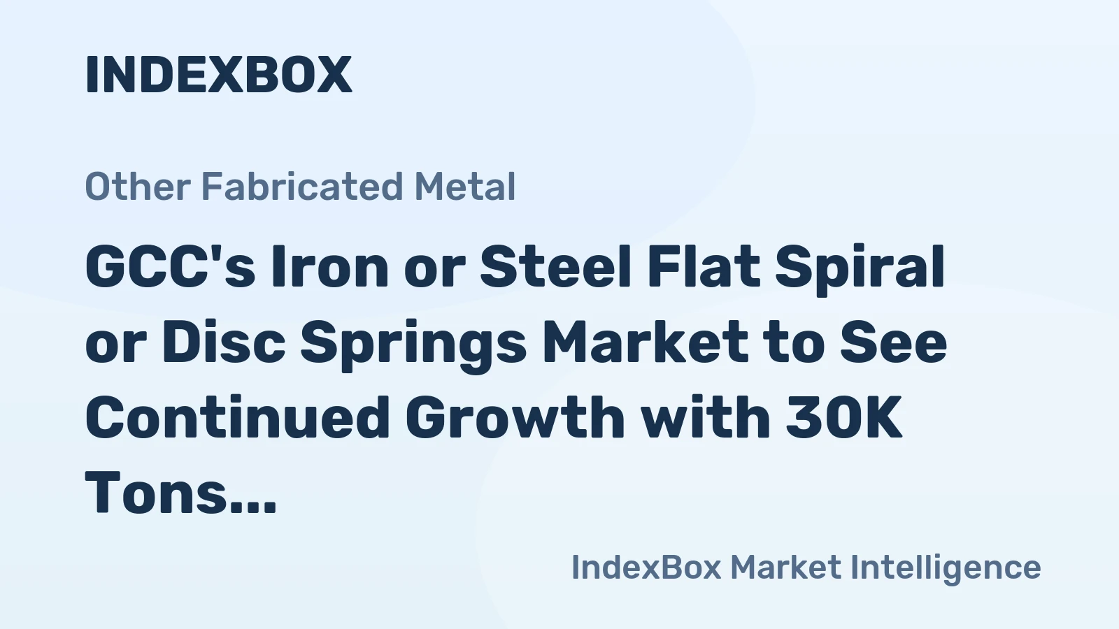 GCC's Iron or Steel Flat Spiral or Disc Springs Market to See Continued Growth with 30K Tons Volume and $220M Value by 2035