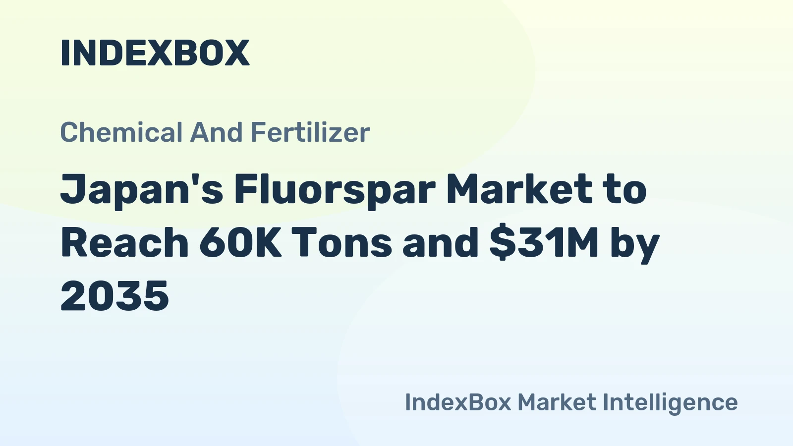 Japan's Fluorspar Market to Reach 60K Tons and $31M by 2035