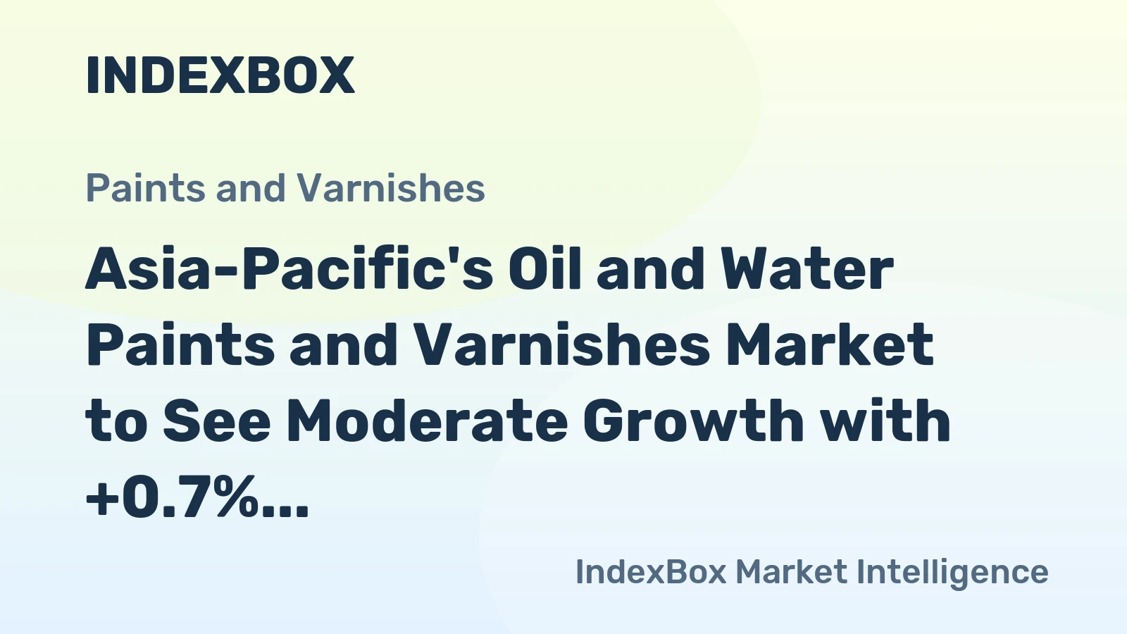 Asia-Pacific's Oil and Water Paints and Varnishes Market to See Moderate Growth with +0.7% CAGR from 2024-2035